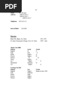 LCVP Curriculum Vitae Example | PDF | Behavior Modification | Learning