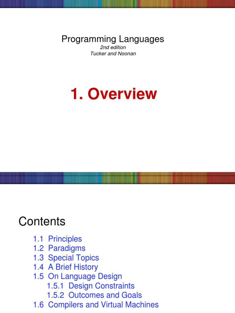 Programming Languages Overview | PDF | Programming Paradigms | Object ...