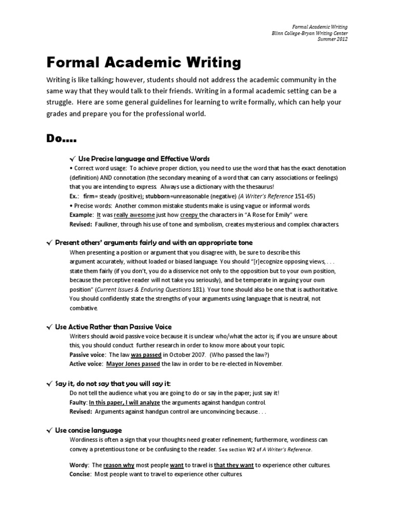 Formal Academic Writing | PDF | Linguistics | Cognitive Science