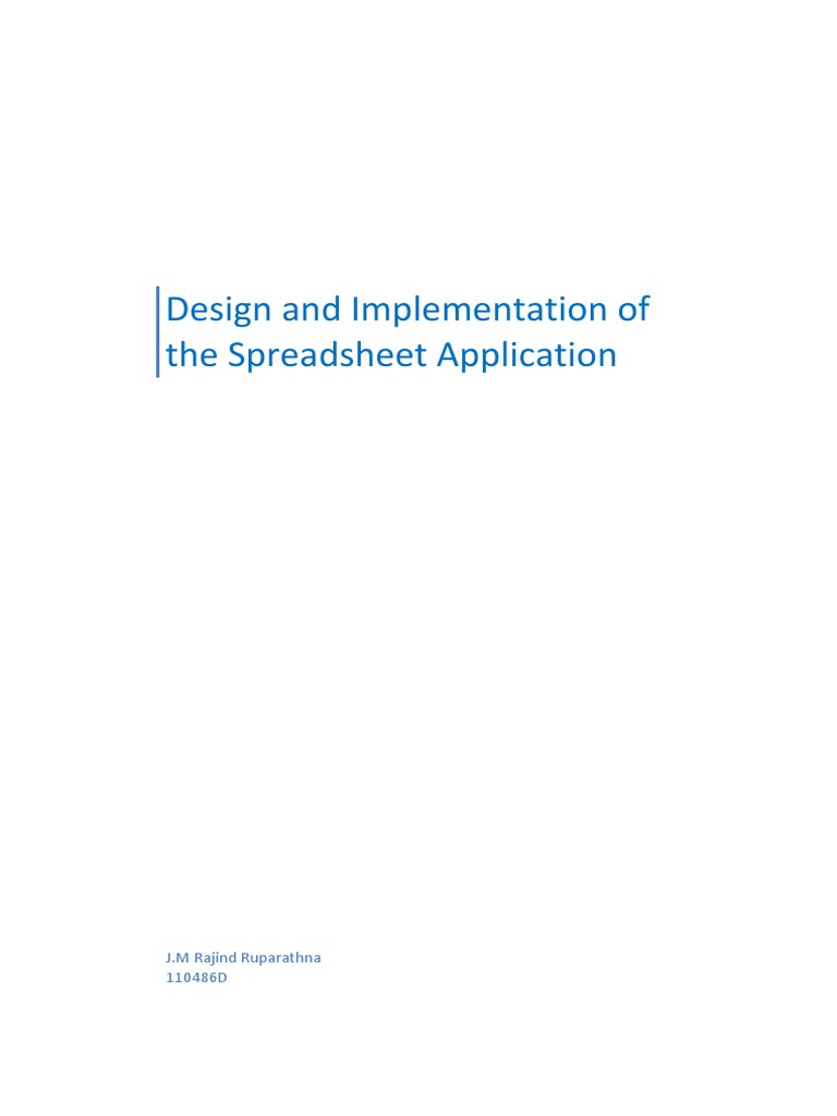 Design of Spreadsheet Aplication | PDF | Variable (Computer Science) | Spreadsheet
