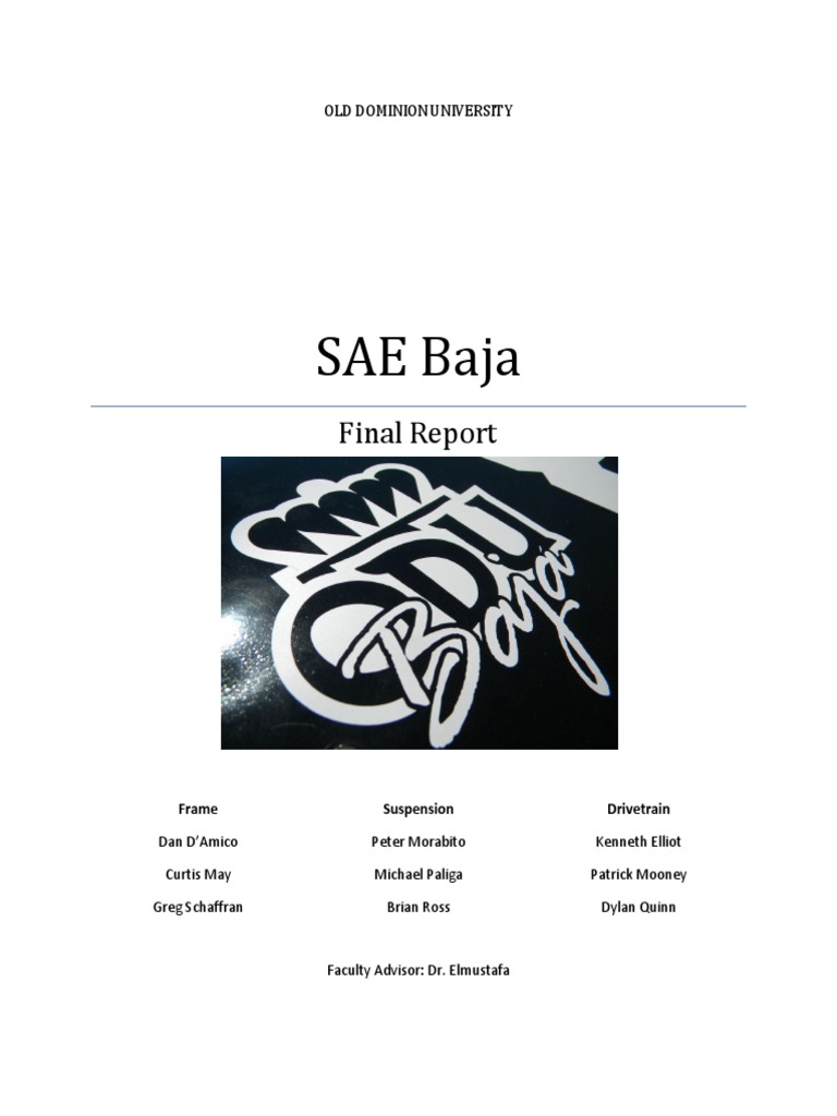 Sae Baja Final Report | PDF | Transmission (Mechanics) | Gear