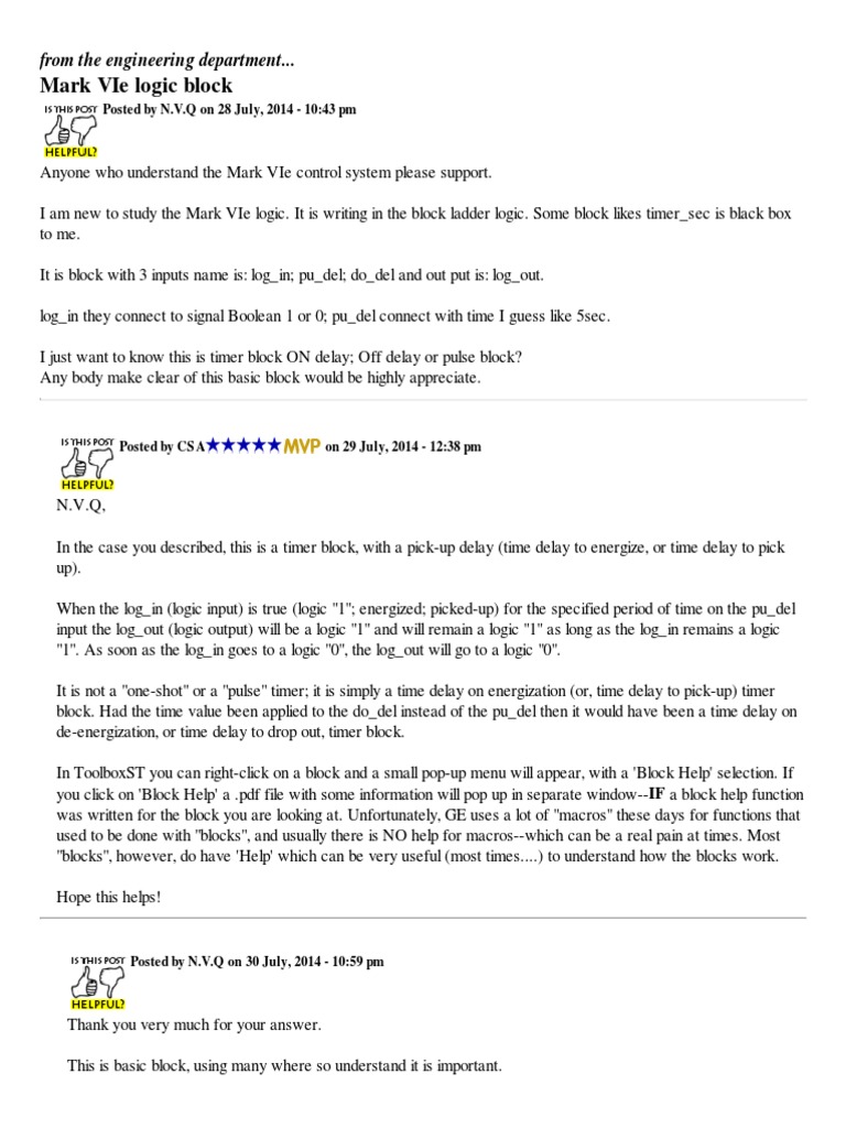 Mark-VIe Logic Block | PDF | Computer Programming | Areas Of Computer ...