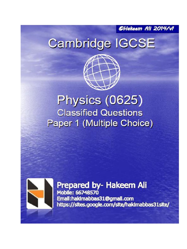 IGCSE Physics Paper 1 | PDF | Electromagnetic Radiation | Acceleration