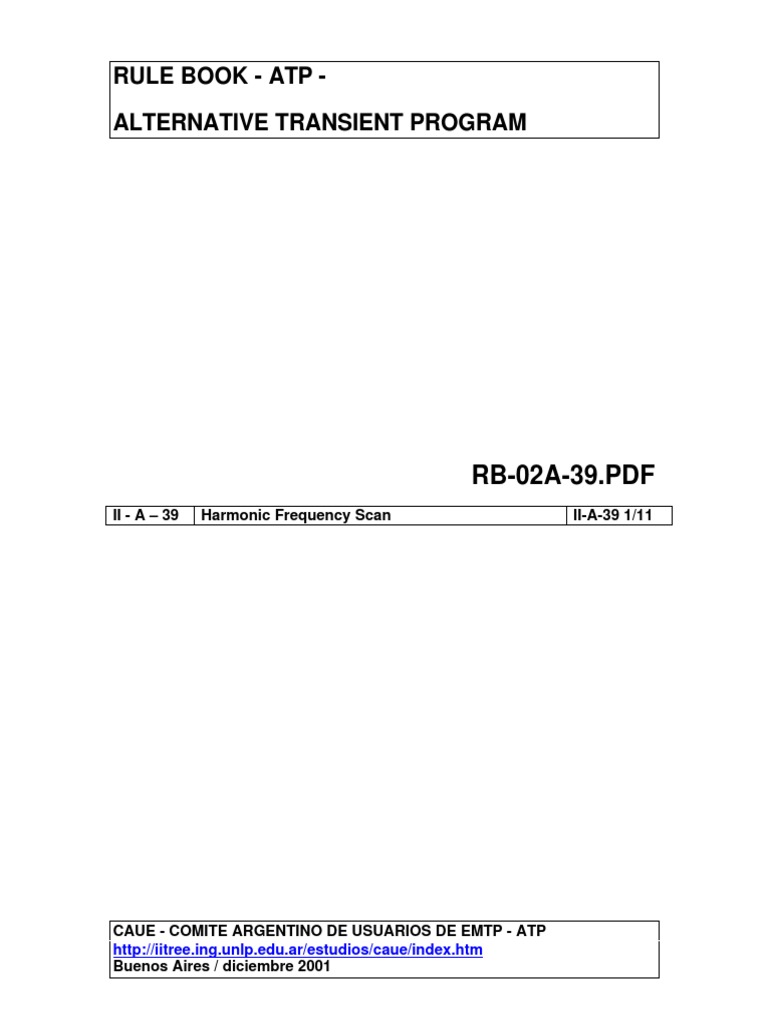 Rule Book - Atp - Alternative Transient Program: RB-02A-39 PDF | PDF | Parameter (Computer ...