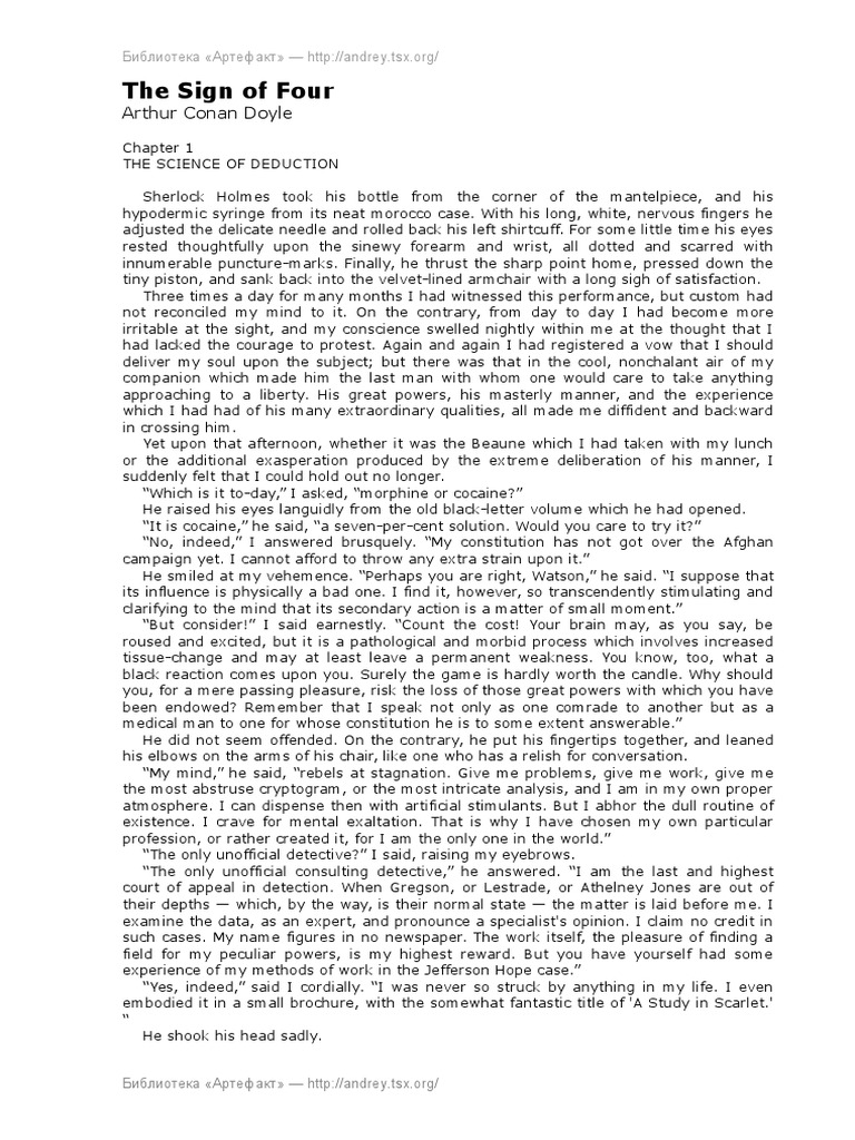 The Sign of Four: Arthur Conan Doyle | PDF
