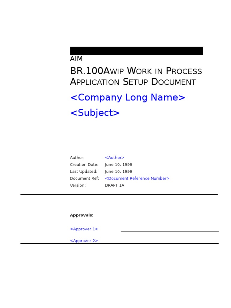 BR100Awip Work in Process Application Setup Document | PDF | Areas Of ...