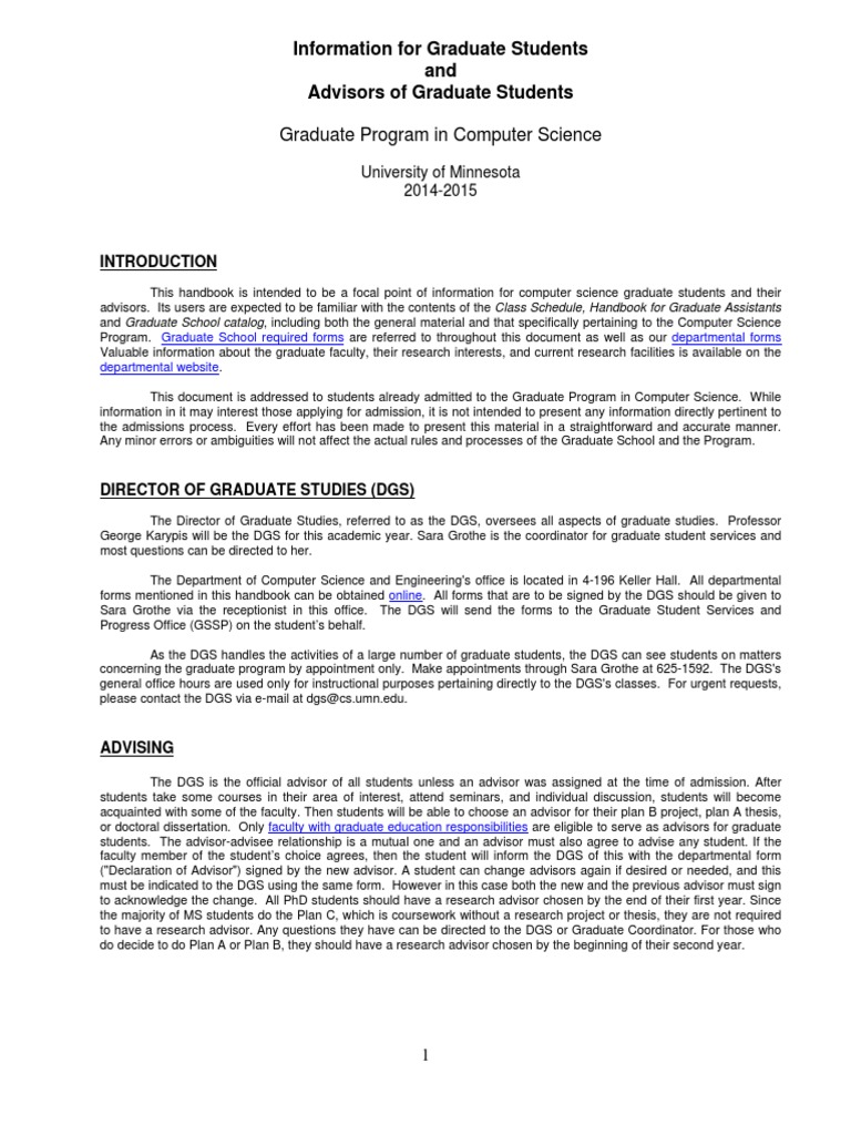 Grad Handbook | PDF | Thesis | Graduate School
