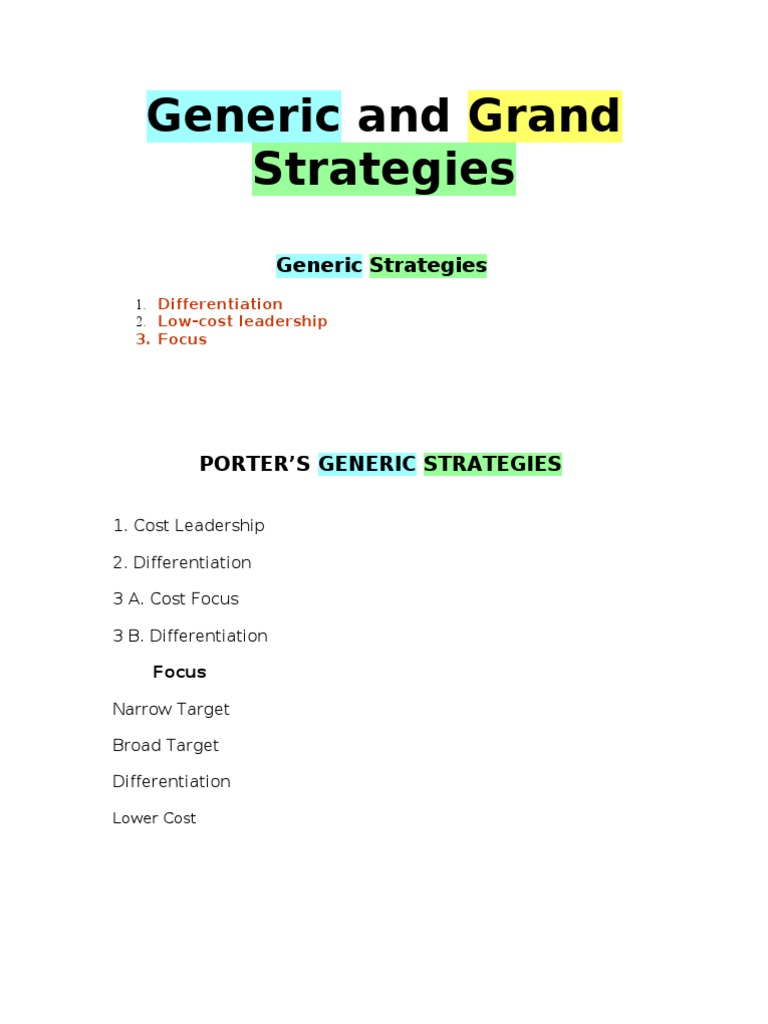 Grand and Generic Strategies 2 | PDF | Strategic Management | Mergers ...