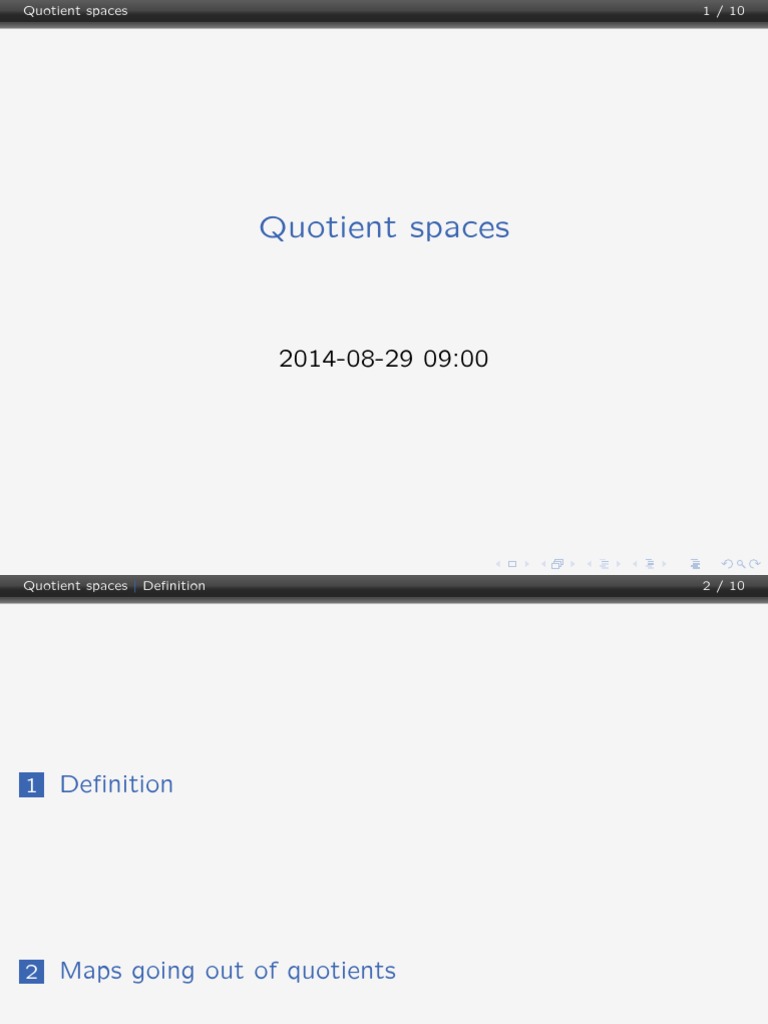 2014 08 29 Quotient Spaces | PDF | Continuous Function | General Topology