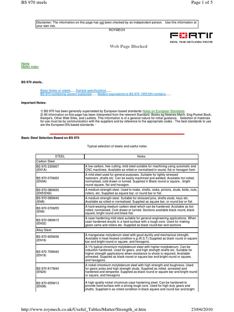 BS 970 Steel Grades Overview | PDF | Heat Treating | Steel