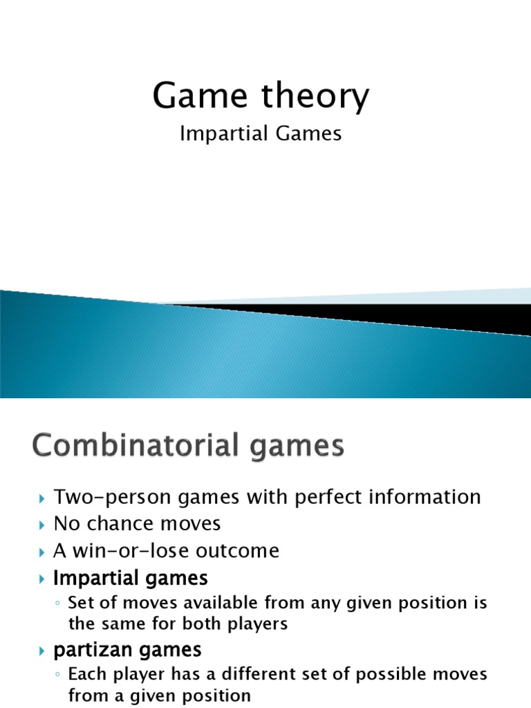 Game Theory: Impartial Games | PDF | Game Theory | Theoretical Computer ...