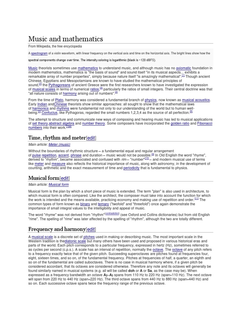 Music and Mathematics | PDF | Interval (Music) | Pitch (Music)