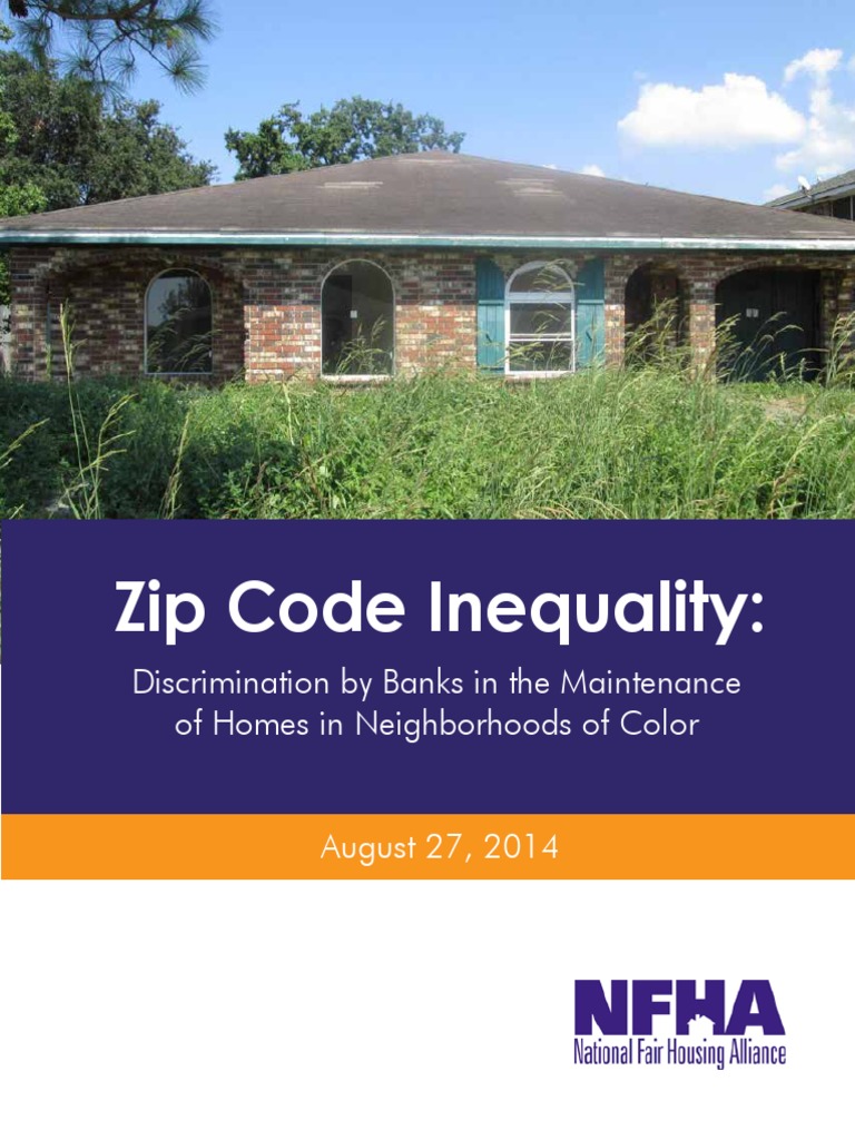 NFHA: Zip Code Inequality | PDF | Real Estate Owned | Housing ...