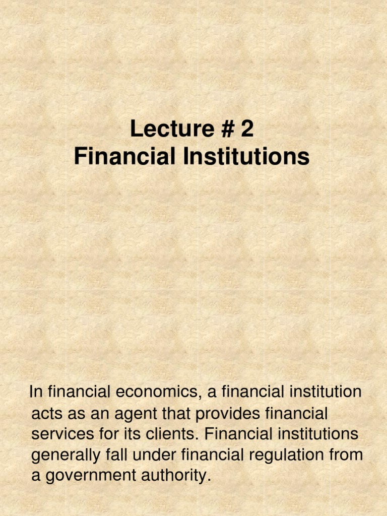 Overview of Financial Institutions | PDF