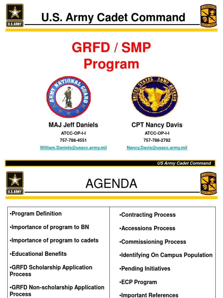 U.S. Army Cadet Command: GRFD / SMP Program | PDF | G.I. Bill | Reserve ...