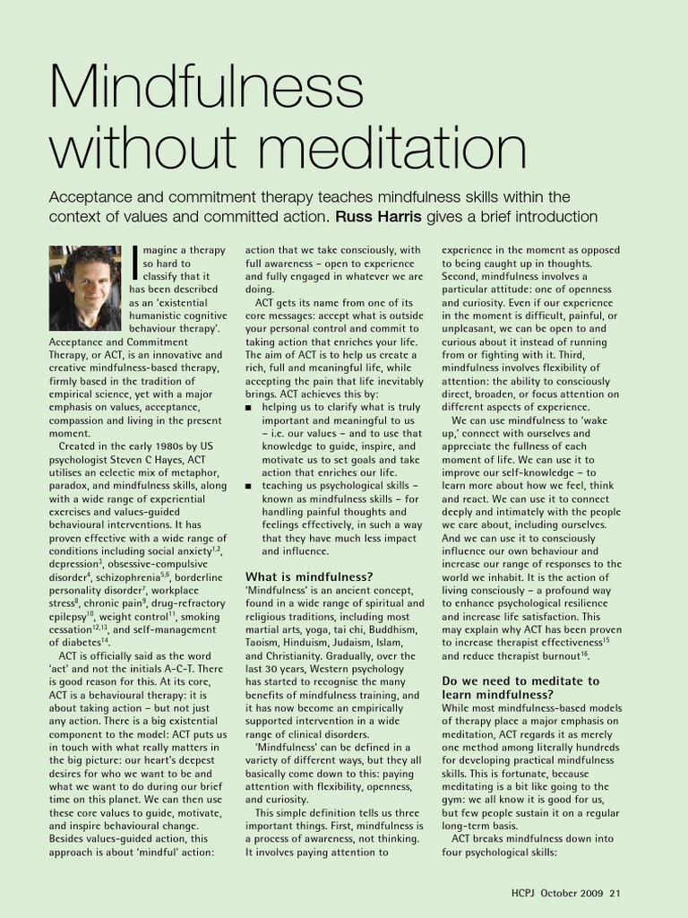 Mindfulness Act Harris | PDF | Self-Improvement