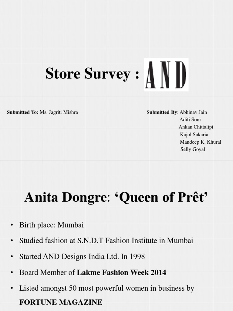 AND Store Survey & Insights | PDF | Softlines (Retail) | Fashion
