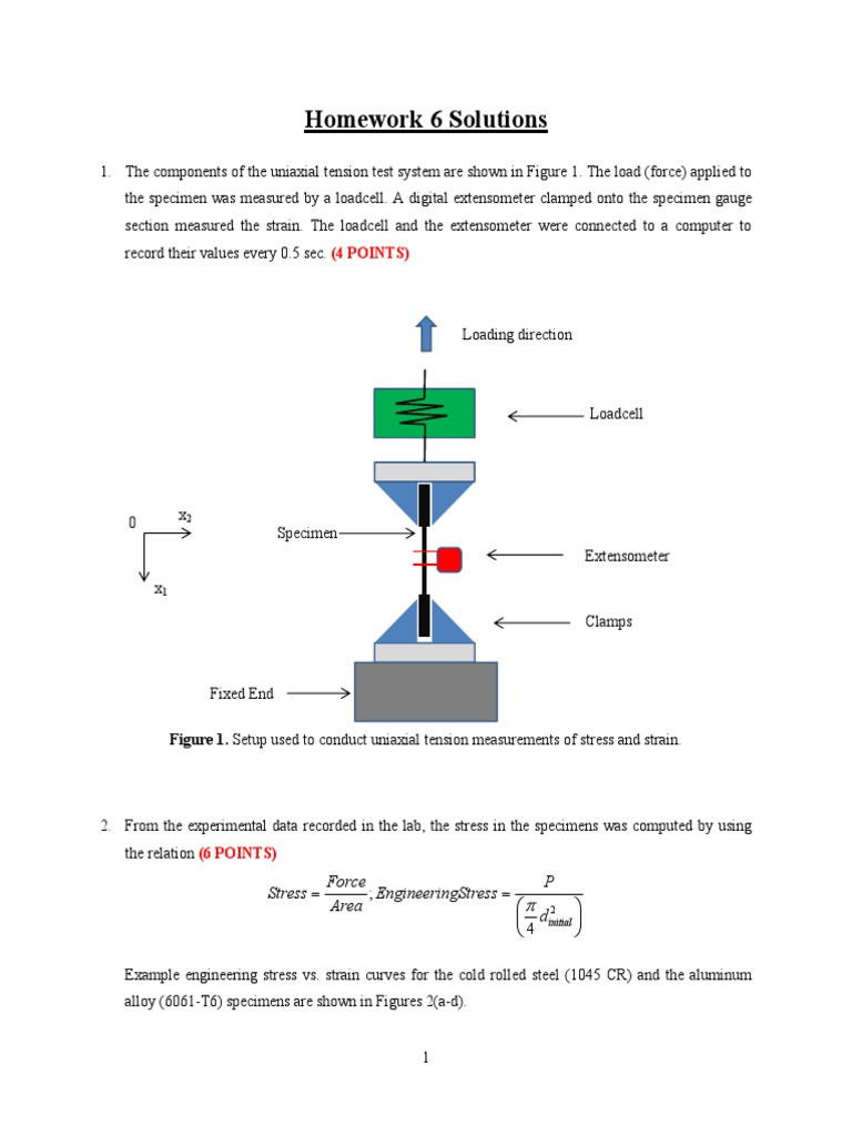 Homework 6 Solutions: (4 Points) | PDF | Yield (Engineering) | Strength ...