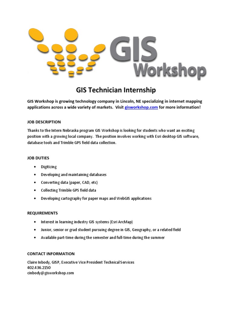 GIS Technician Internship Opportunity | PDF | Art | Technology ...