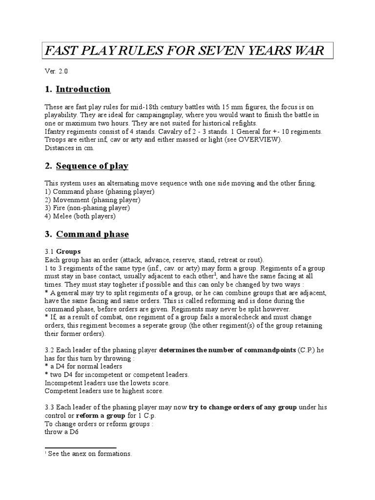 Fast Rules Syw | PDF | Warfare | Military Science