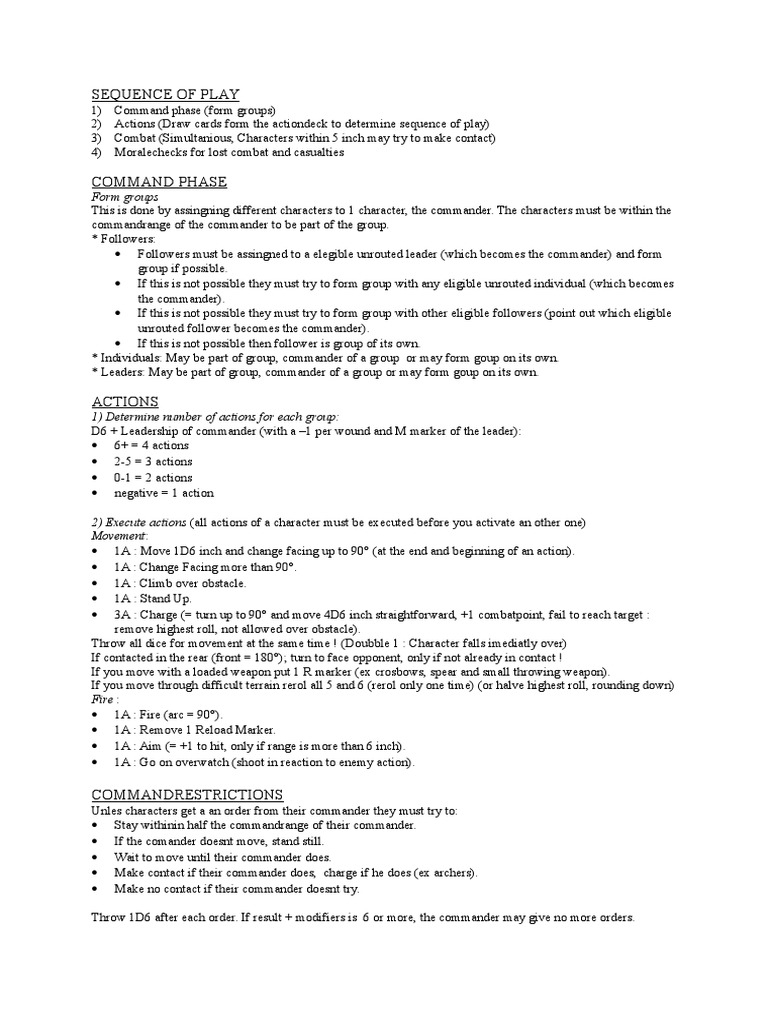 Sequence of Play: Form Groups | PDF