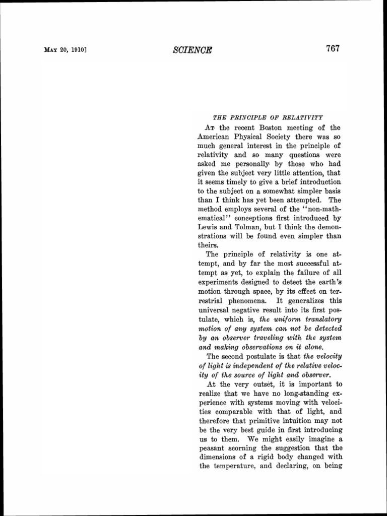 Understanding the Principle of Relativity | PDF | Special Relativity | Sun