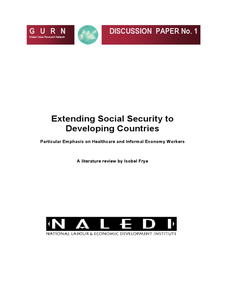 Extending Social Security To Developing Countries: Discussion Paper No. 1 Gurn | PDF | Social ...