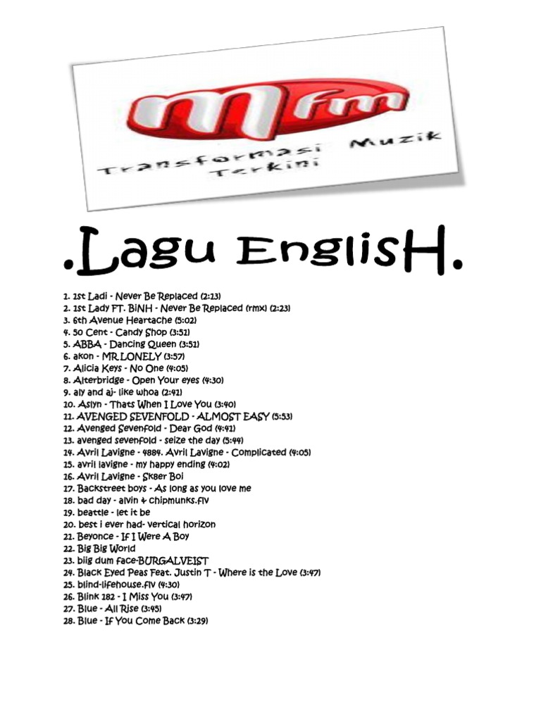 Lagu EnglisH | PDF | Musicians | Artists