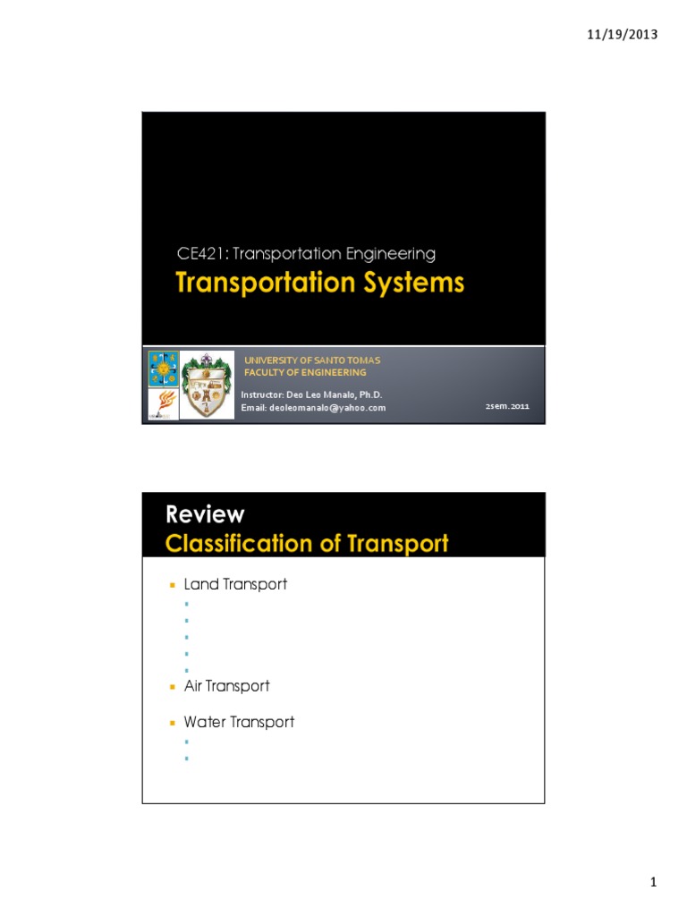 Transportation Engineering: An Overview of Modes, Infrastructure ...