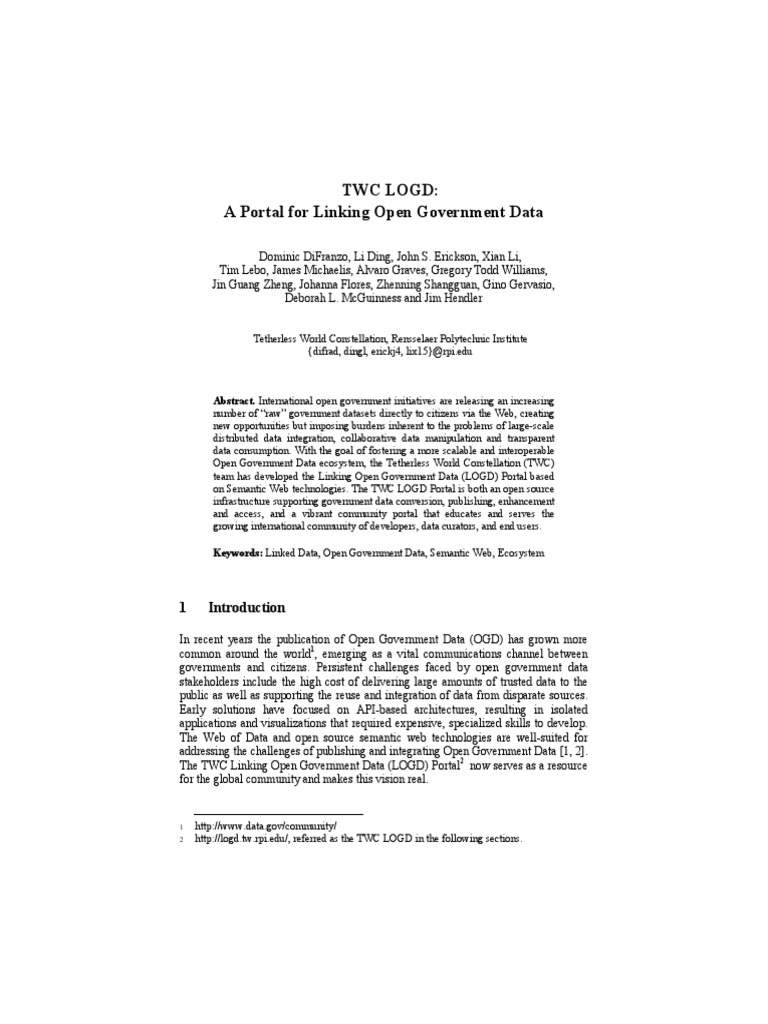 A Portal For Linking Open Government Data | PDF | Semantic Web | Metadata