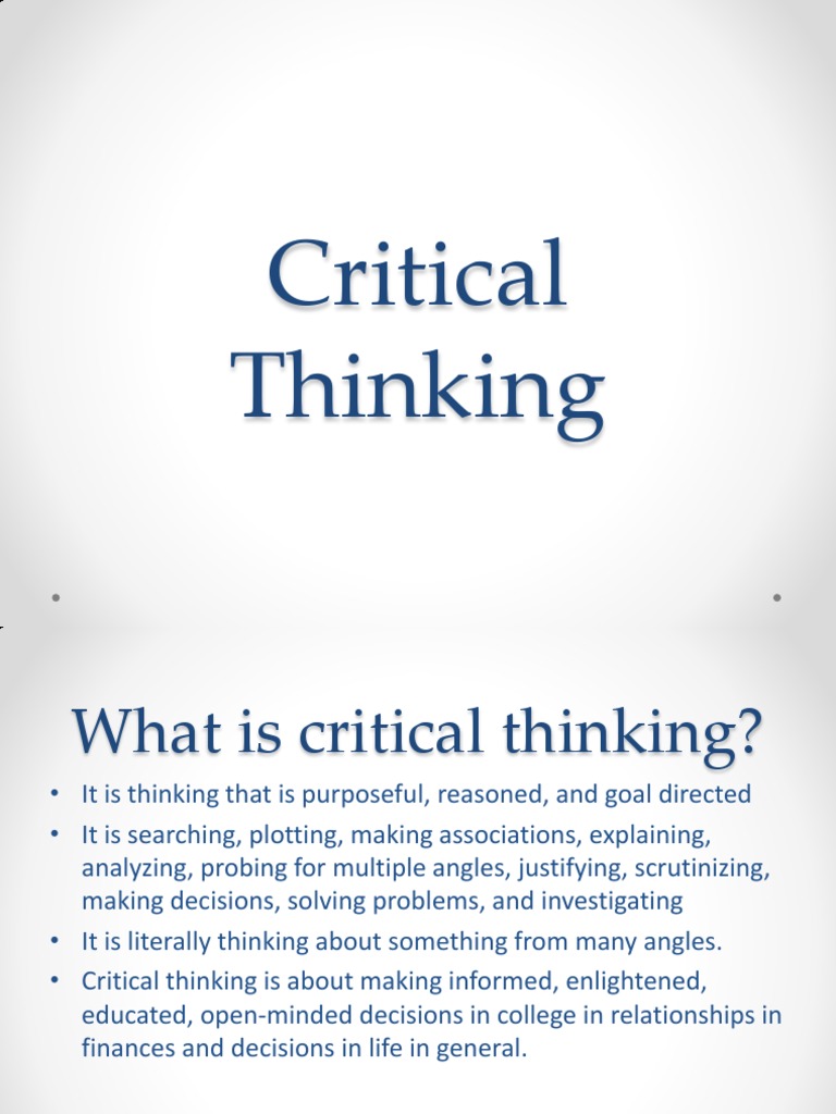 Critical Thinking1 | PDF | Critical Thinking | Thought