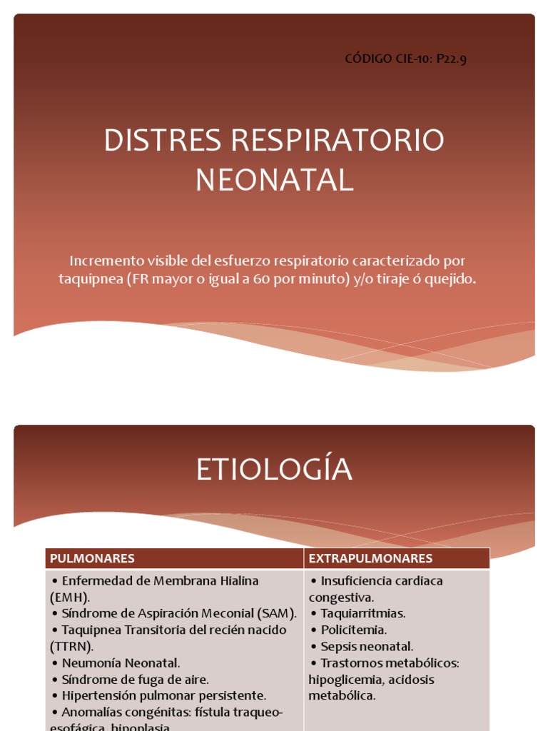 Distres Respiratorio Neonatal | Edema | Pulmón