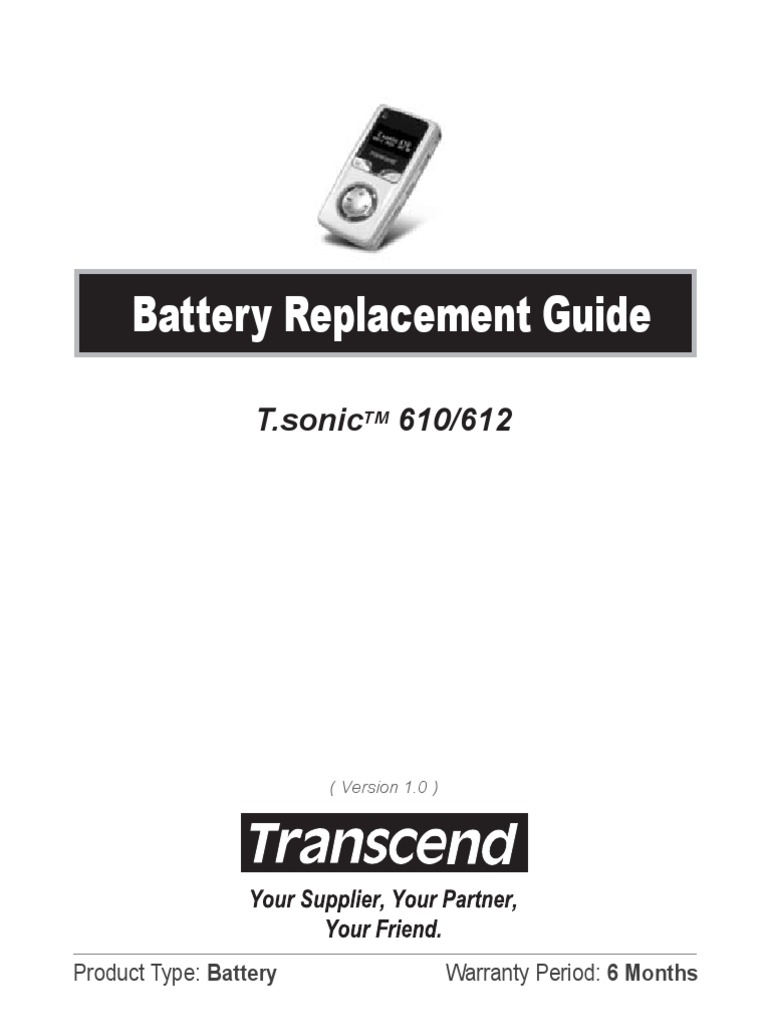 Transcend T.sonic 610 Battery Guide | PDF | Electrical Connector ...