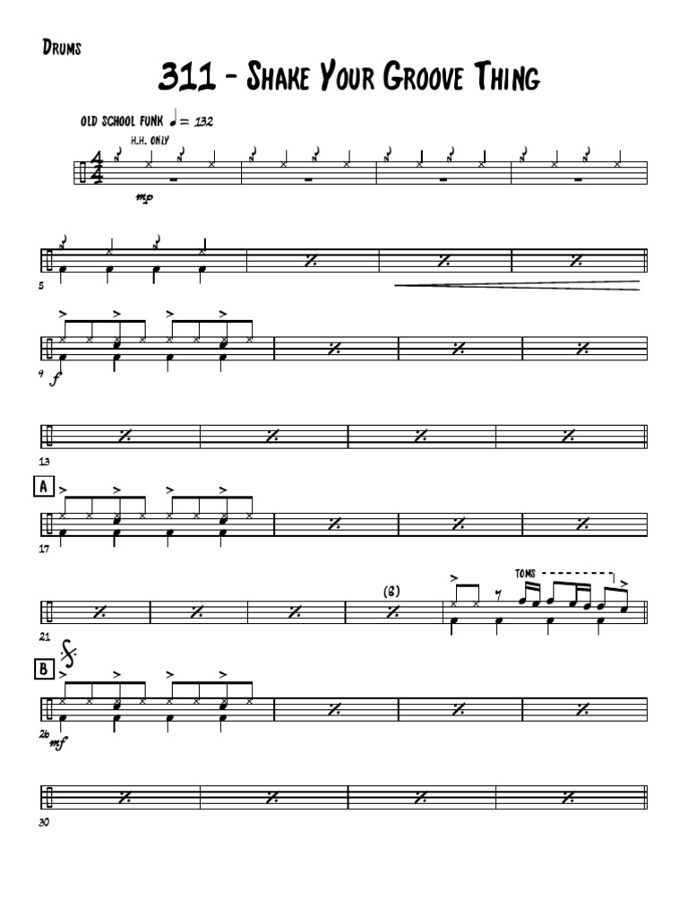 Shake Your Groove Thing - Drums | PDF | Art