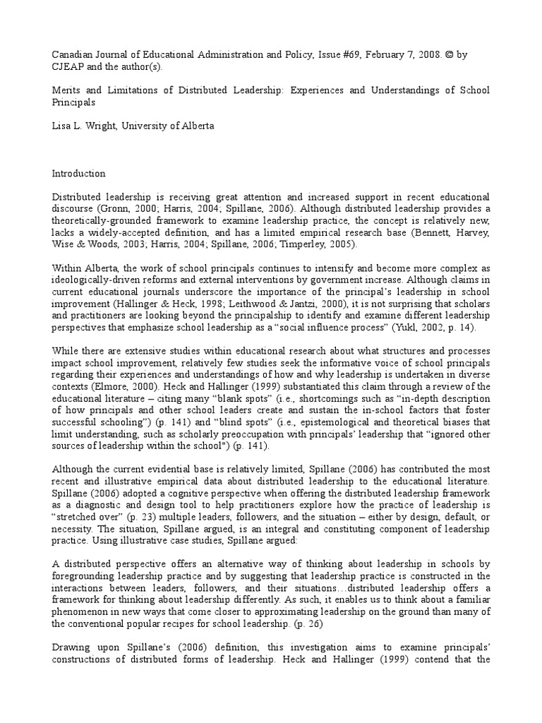 Distributed Leadership | PDF | Further Education | Teaching And Learning