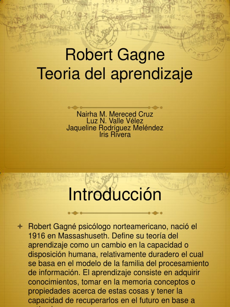 Robert Gagne | PDF | Memoria | Aprendizaje