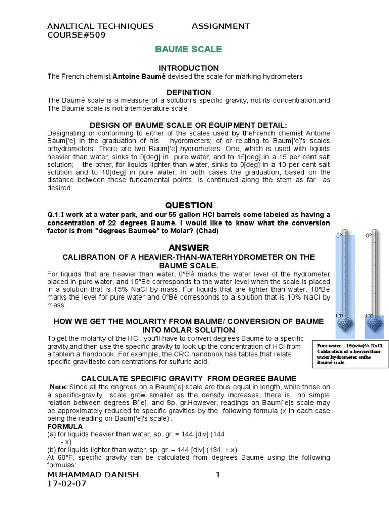 Baume | PDF | Sodium Hydroxide | Chemistry