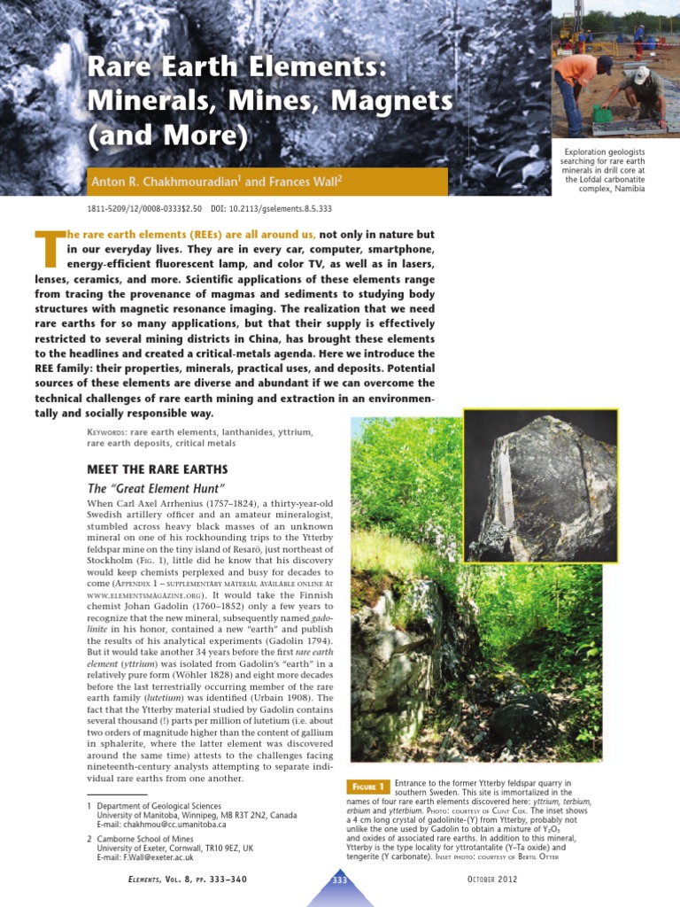 Rare Earth Elements | PDF | Rare Earth Element | Lanthanide