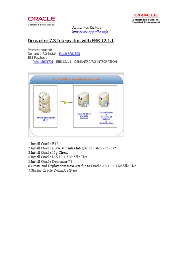 Demantra Installation | PDF | Oracle Database | Hypertext Transfer Protocol