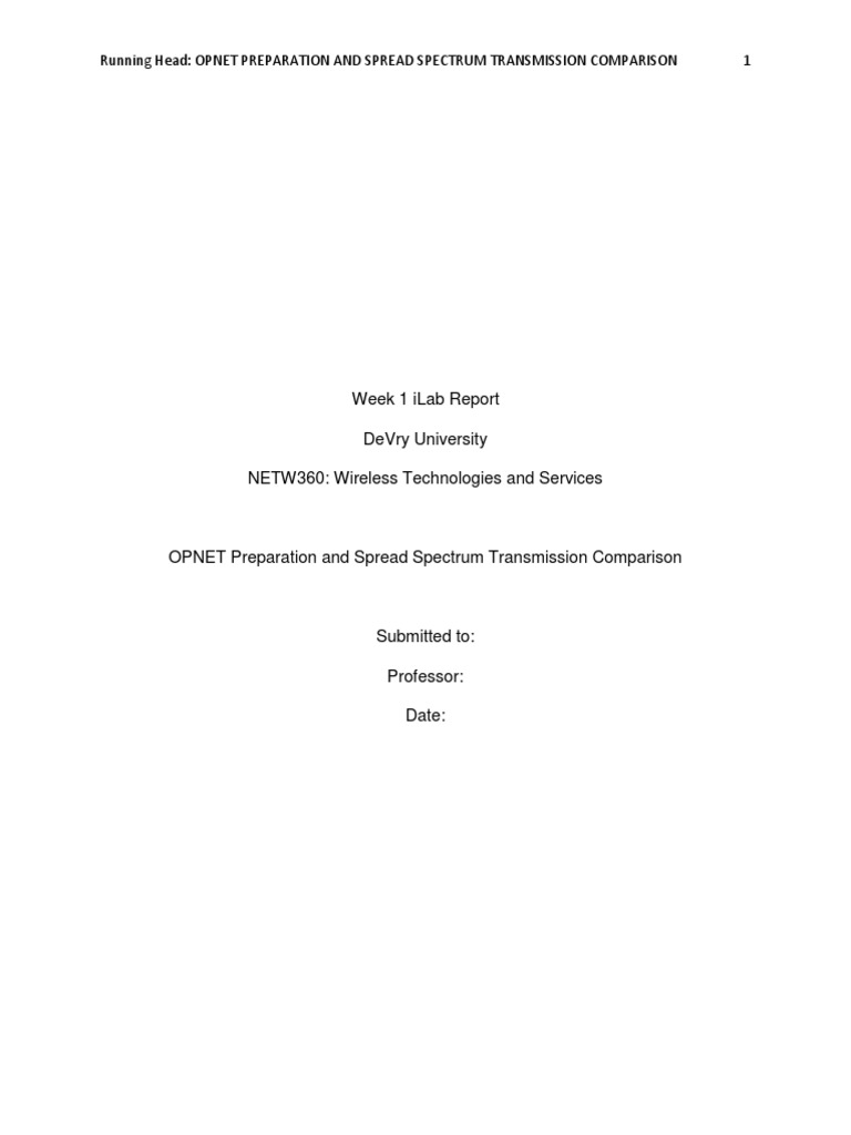 NETW360 W1 ILab Report | PDF | Radio | Electronic Engineering