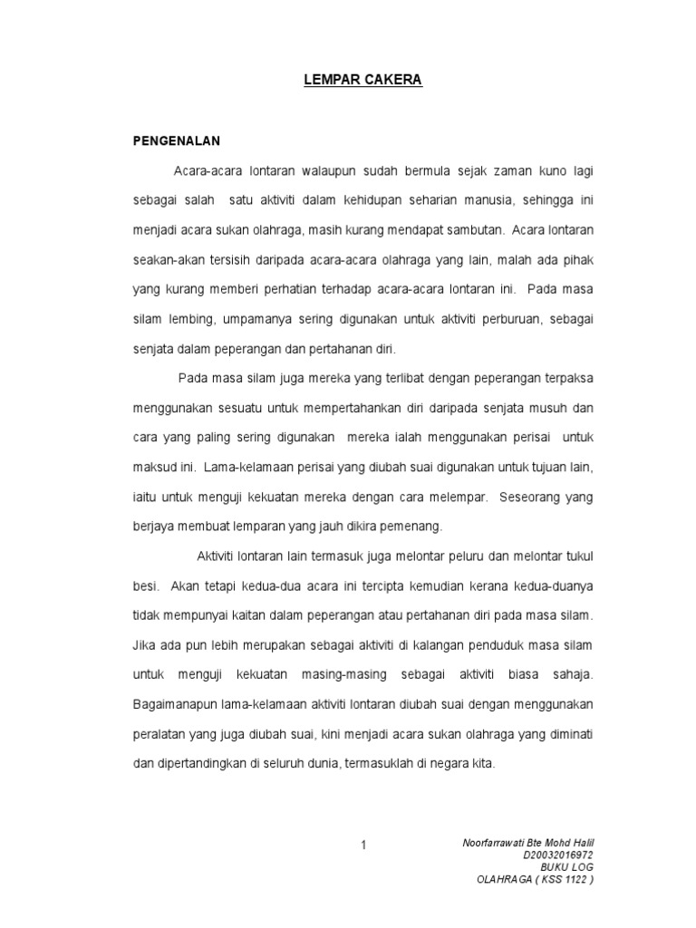 Lempar Cakera | PDF