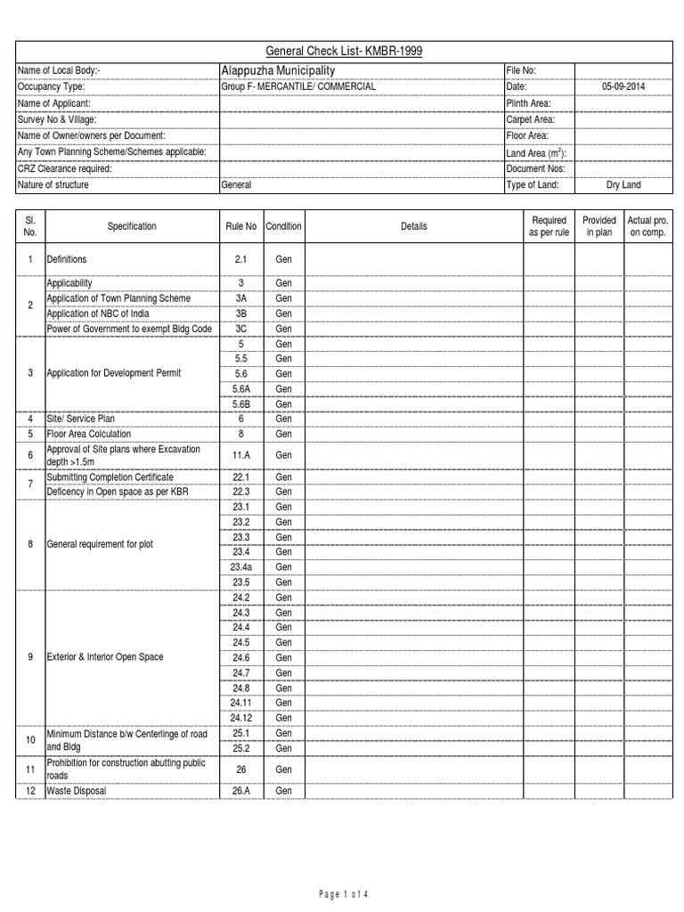 Check List KMBR Rev 10.08 | PDF | Building | Stairs