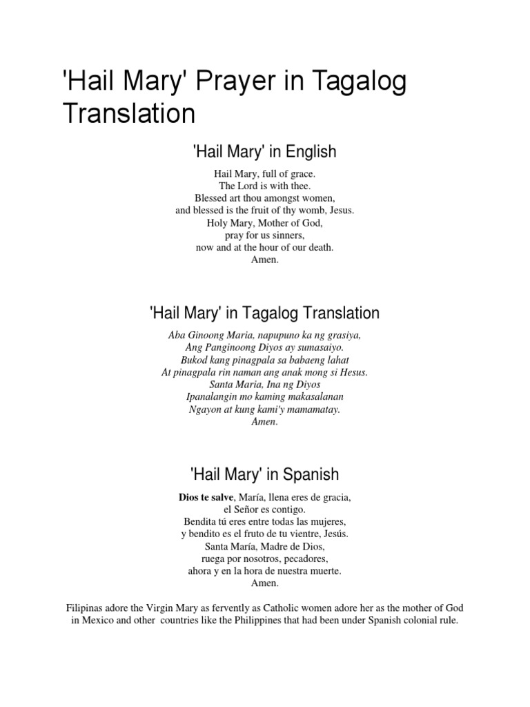 Hail Mary Tagalog | PDF