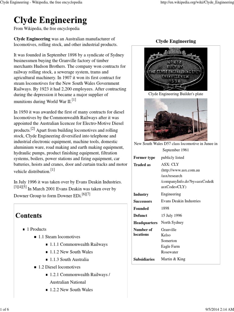Clyde Engineering - Wikipedia, The Free Encyclopedia | PDF | Propulsion ...
