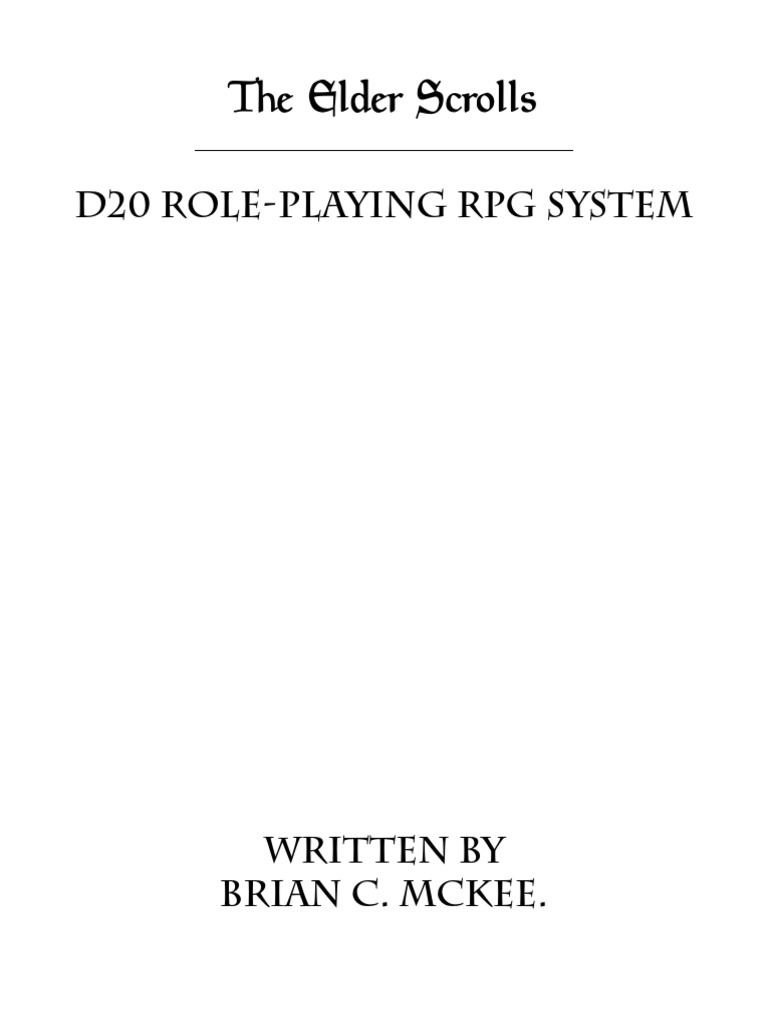 The Elder Scrolls RPG | PDF | Tabletop Role Playing Game | Role Playing ...