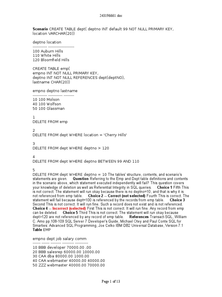 Advanced SQL Queries | PDF | Information Science | Data Management Software Advanced SQL Queries | PDF | Information Science | Data Management Software