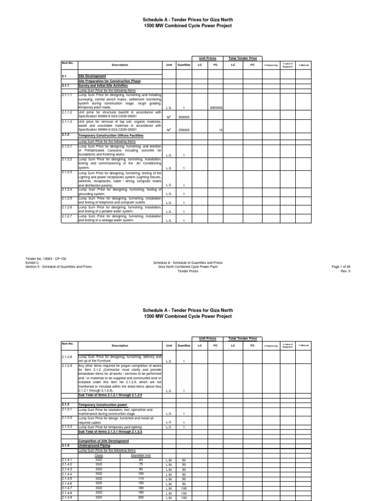 Schedule A | Structural Steel | Deep Foundation | Free 30-day Trial ...