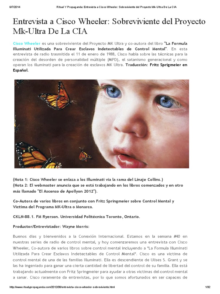 Entrevista A Cisco Wheeler Sobreviviente Del Proyecto Mk-Ultra de La ...