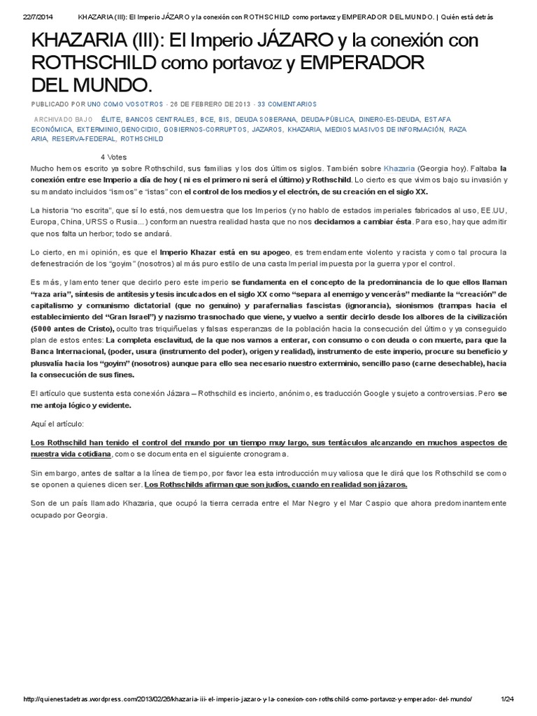 Khazaria El Imperio Jazaro y La Conexión Con Rothschild | PDF | Familia ...