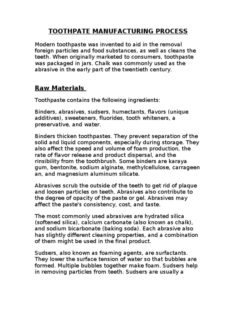 Toothpaste MP. | PDF | Materials | Chemical Substances